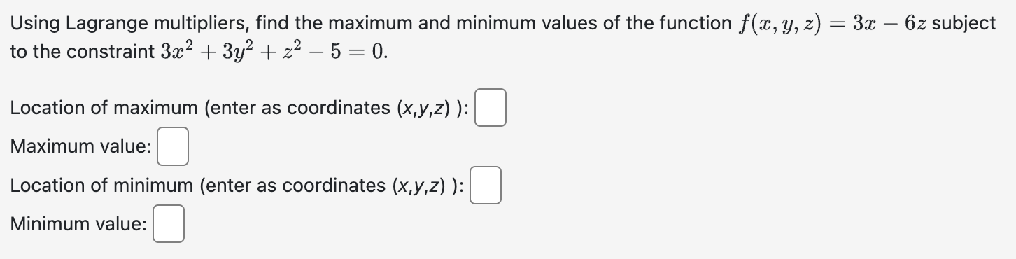 Solved Using Lagrange multipliers, find the maximum and | Chegg.com