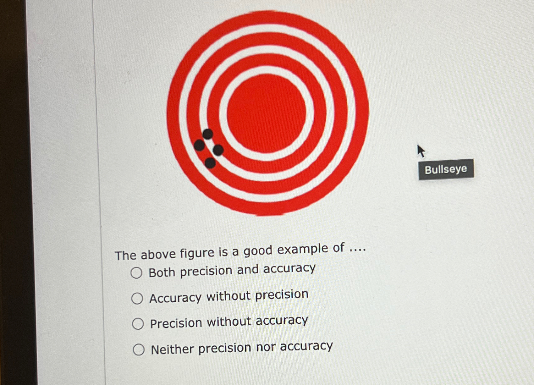 Solved BullseyeThe above figure is a good example of | Chegg.com