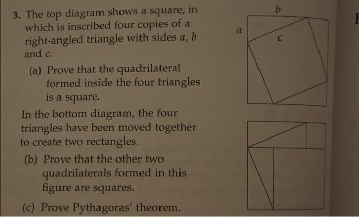 Solved 3. The top diagram shows a square, in which is | Chegg.com