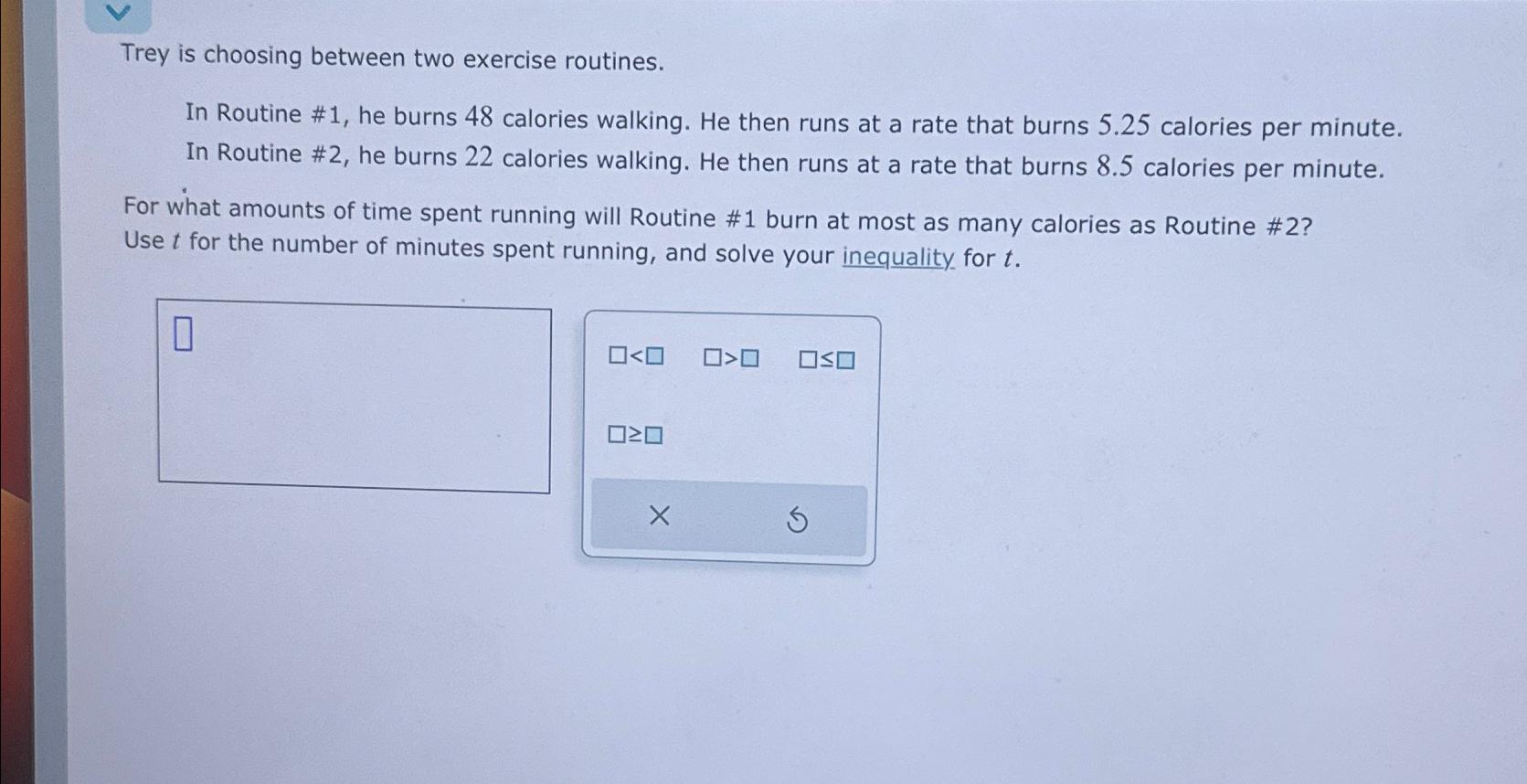 Solved Trey is choosing between two exercise routines.In | Chegg.com