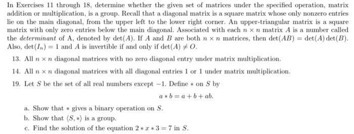 Solved In Exercises 11 through 18, determine whether the | Chegg.com