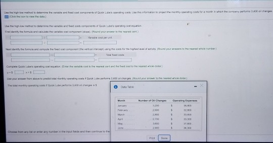 Solved Use the high-low method to determine the variable | Chegg.com