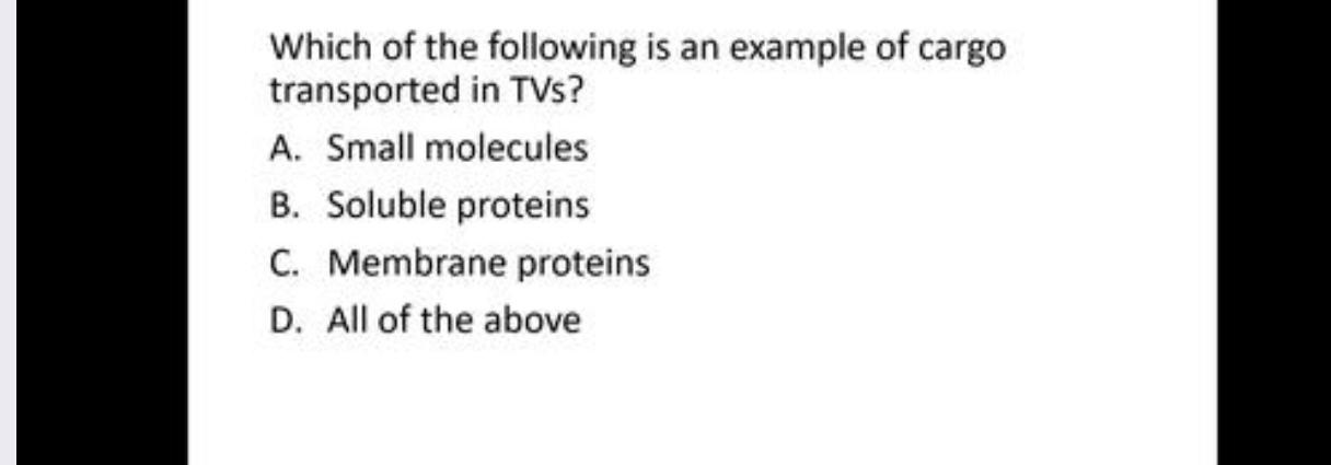 Solved Which of the following is an example of cargo | Chegg.com