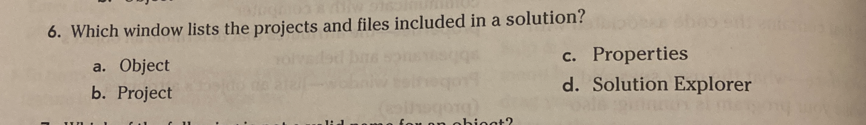 Solved Which window lists the projects and files included in | Chegg.com