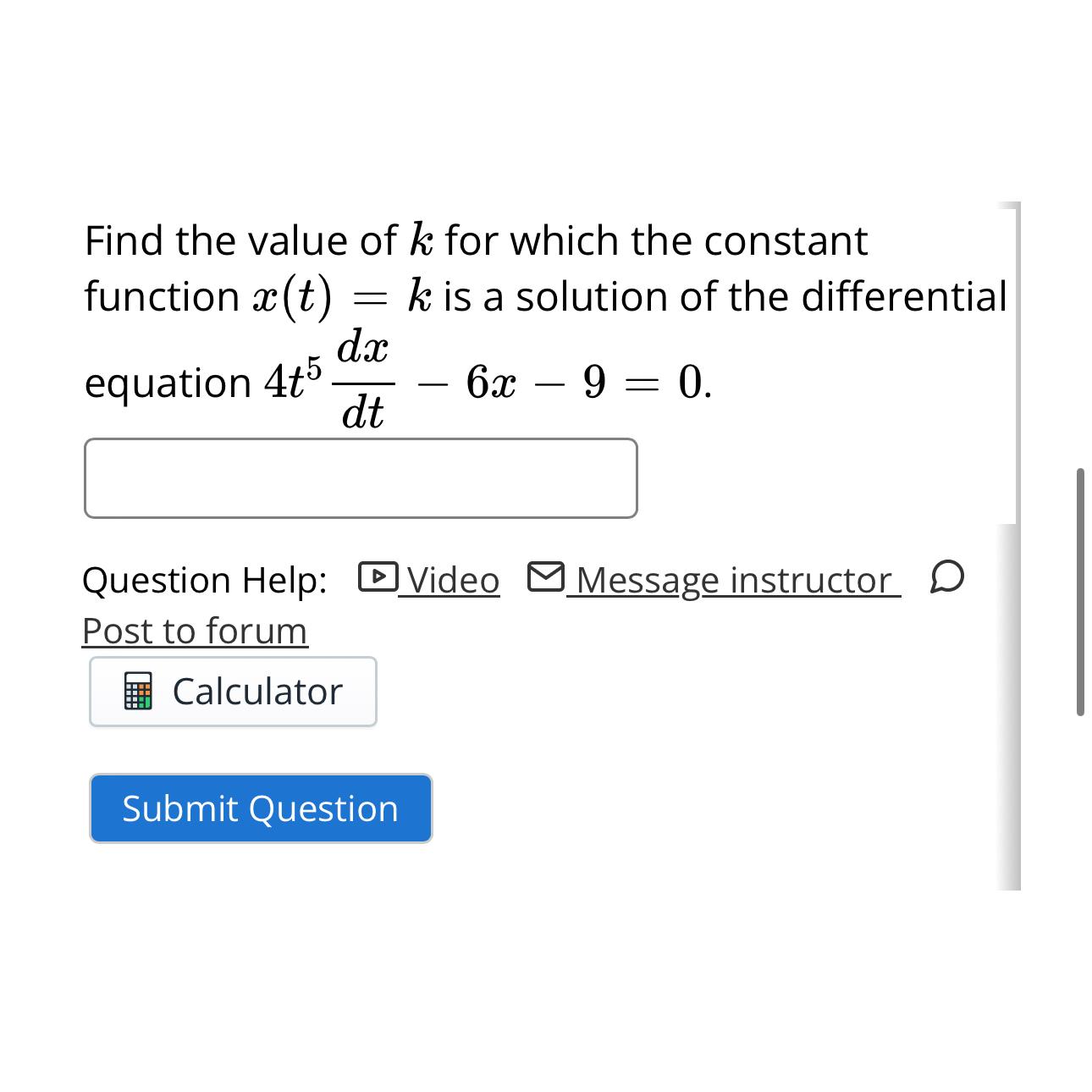 Solved Find the value of k ﻿for which the constant function | Chegg.com