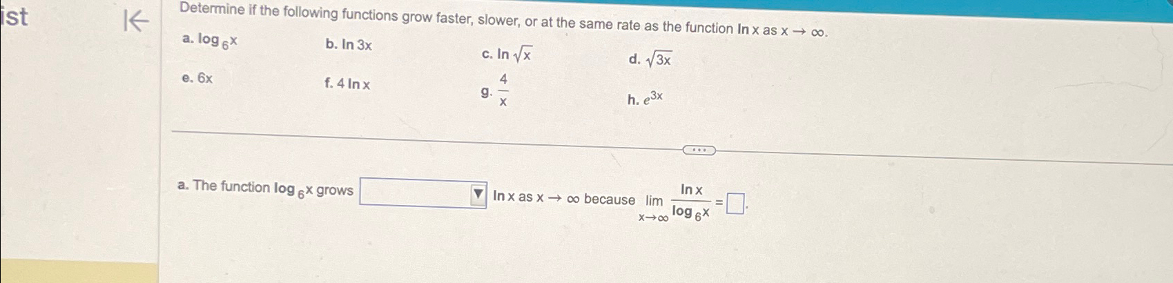 Solved istDetermine if the following functions grow faster, | Chegg.com