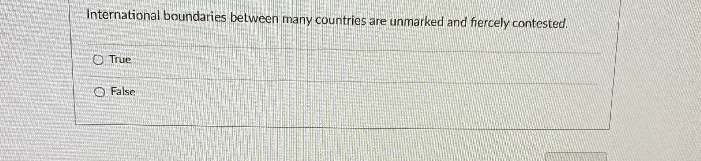 Solved International boundaries between many countries are | Chegg.com