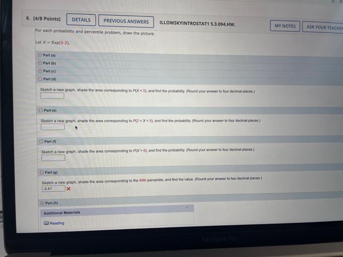 Solved tX∼Exp(0.2) Part (a) Part (b) Part (c) Part (d) | Chegg.com