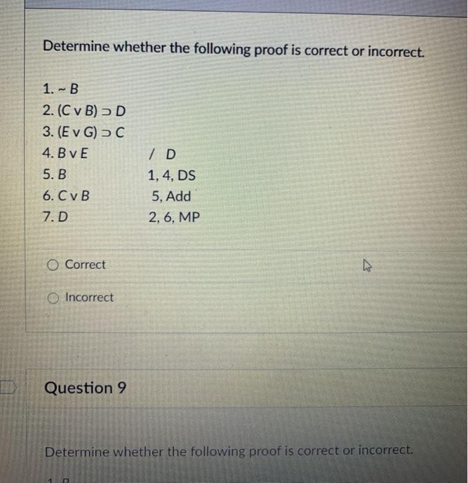 Solved Determine whether the following proof is correct or | Chegg.com