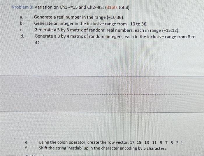 Solved Problem 3: Variation on Ch1-\#15 and Ch2- #5: (31pts | Chegg.com