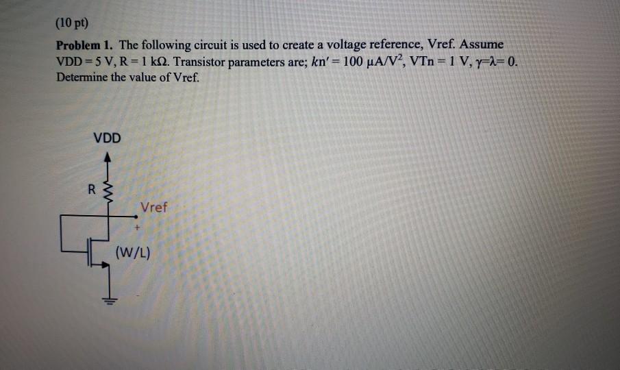 Solved (10 pt) Problem 1. The following circuit is used to | Chegg.com