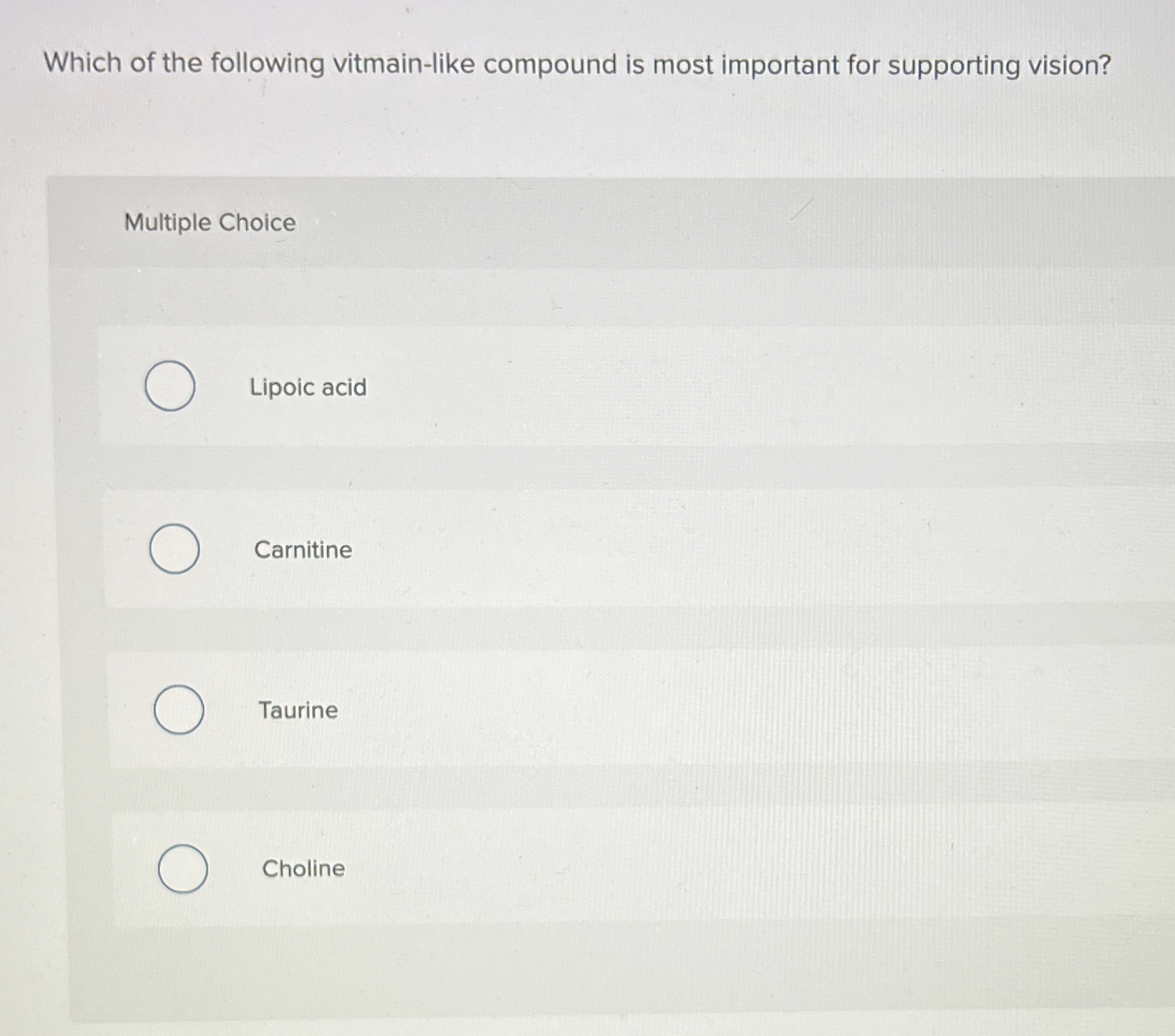 Solved Which of the following vitmain-like compound is most | Chegg.com