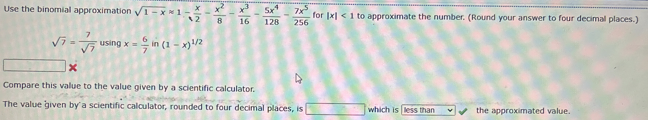Solved Use the binomial approximation | Chegg.com