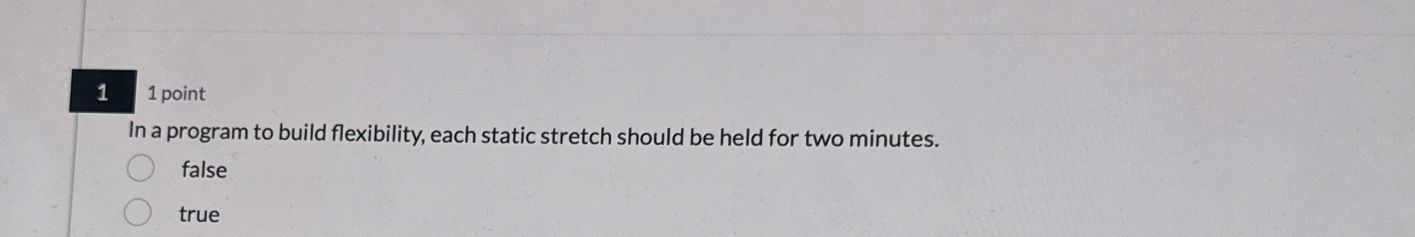 Solved 11 ﻿pointIn a program to build flexibility, each | Chegg.com