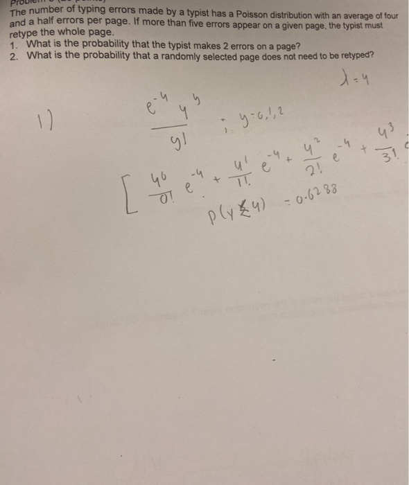 Solved | prc | 0 | | The number of typing errors made by a | Chegg.com