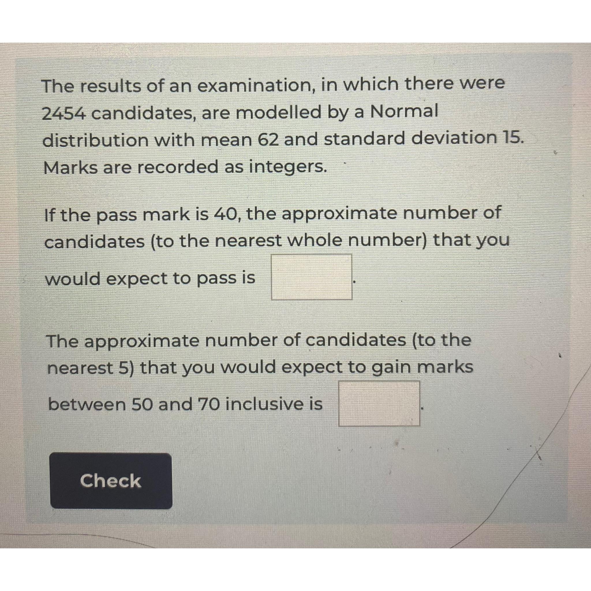 Solved The results of an examination, in which there were | Chegg.com