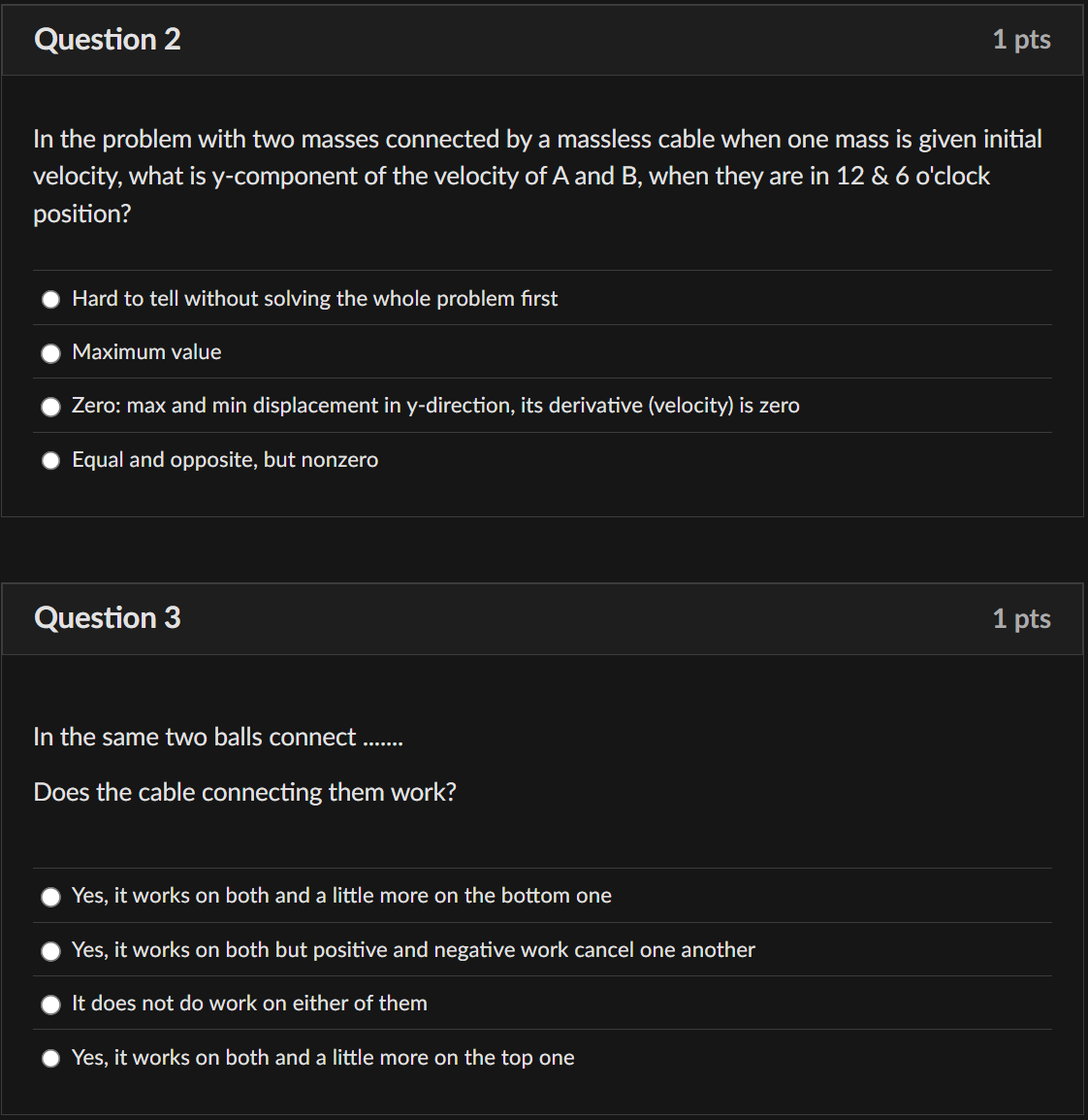 Solved Question 2In the problem with two masses connected by | Chegg.com