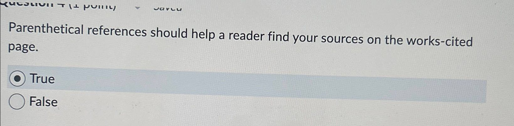 Solved Parenthetical references should help a reader find | Chegg.com