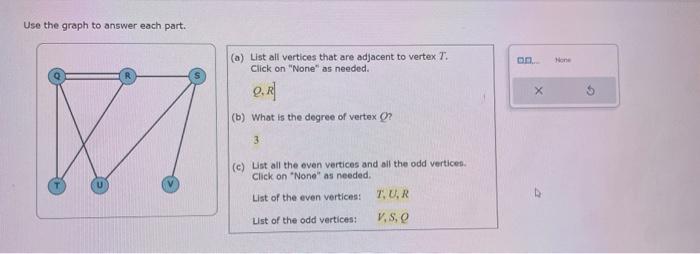 Solved a) List all the vertices that are adjacent to vertex | Chegg.com