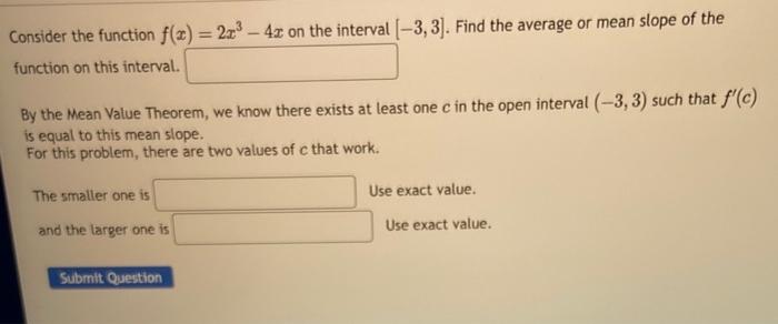 Solved Consider the function f(x)=2x3−4x on the interval | Chegg.com