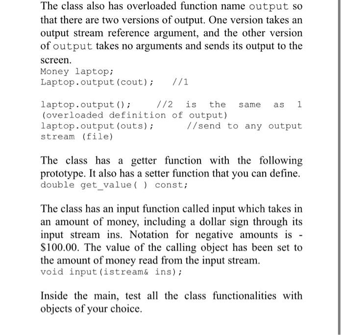 Solved Generate a class called Money, which represents | Chegg.com