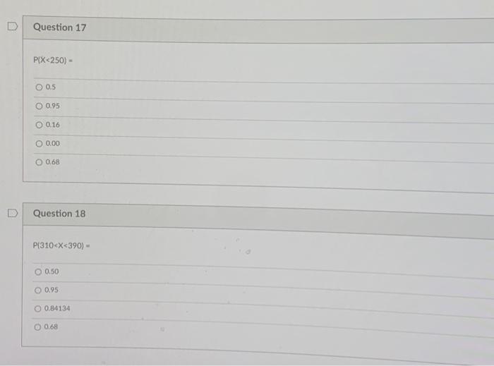 Solved Questions 16, 17 The weights, x, of a certain type of | Chegg.com