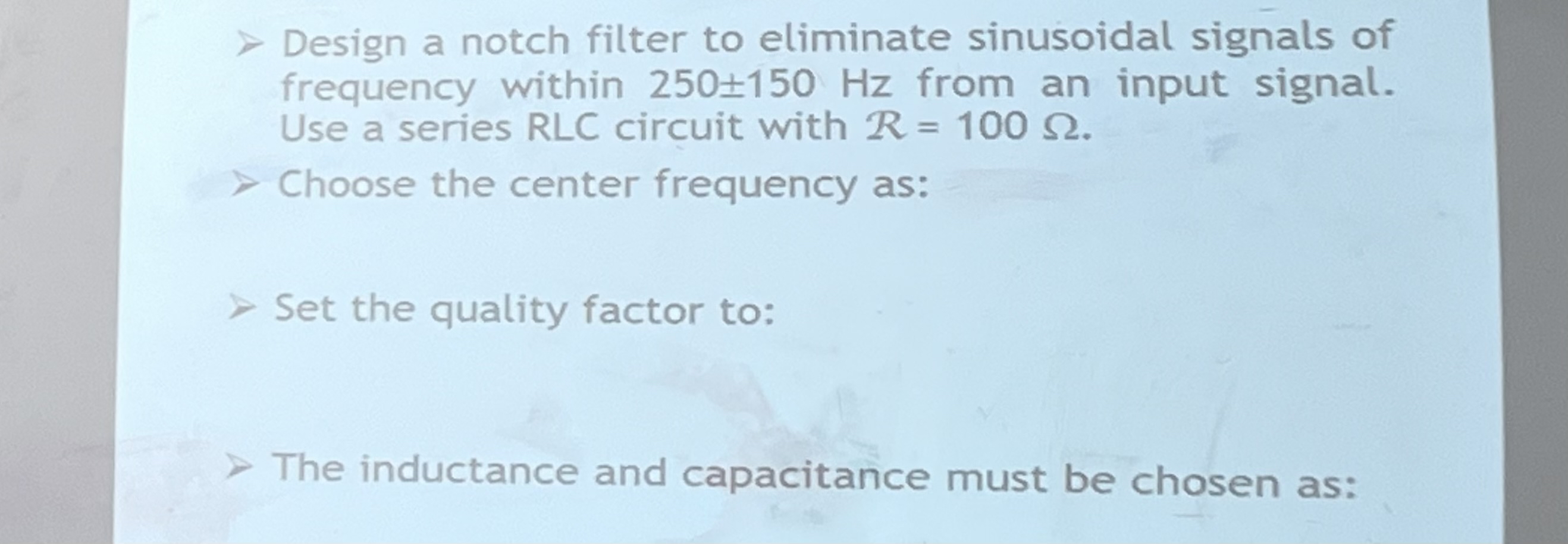 Solved > ﻿Design a notch filter to eliminate sinusoidal | Chegg.com