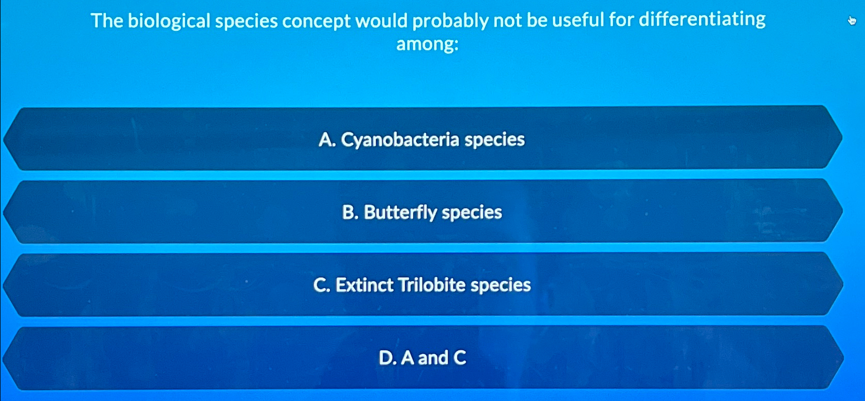 Solved The biological species concept would probably not be | Chegg.com