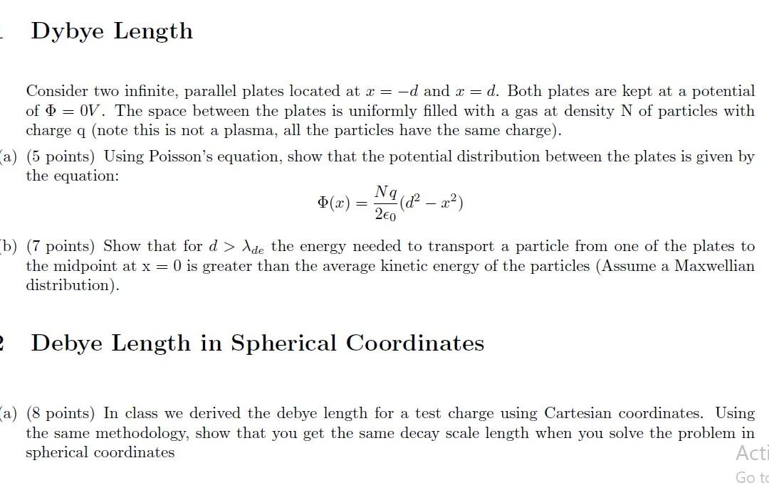 Solved Consider two infinite, parallel plates located at | Chegg.com