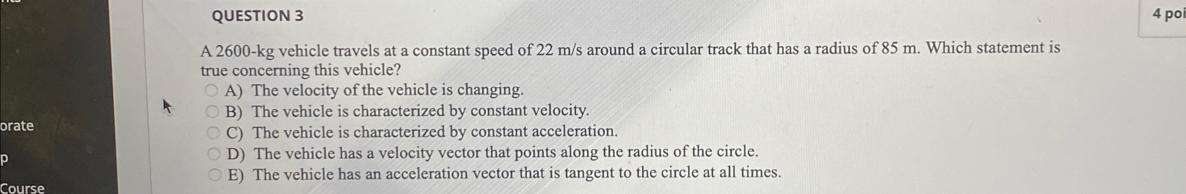 Solved QUESTION 3A 2600-kg ﻿vehicle travels at a constant | Chegg.com