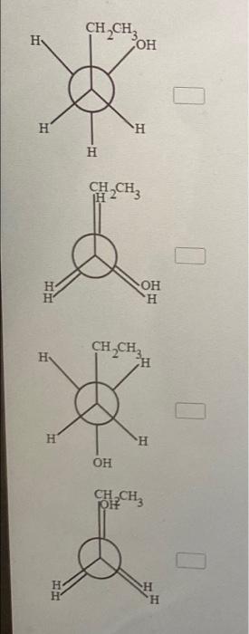 Solved Rank the following conformers of 1-butanol in | Chegg.com