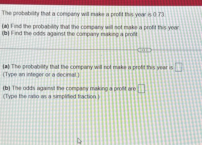 Solved The probability that a company will make a profit | Chegg.com