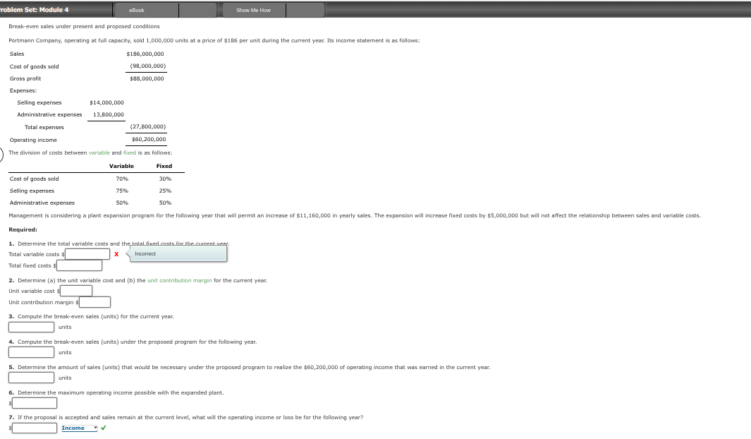 Solved Break-Even Sales Under Present and Proposed | Chegg.com