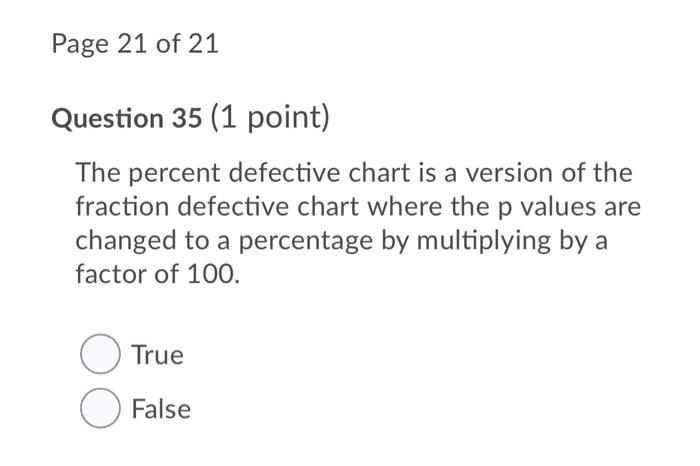 Solved Page 21 of 21 Question 35 (1 point) The percent | Chegg.com