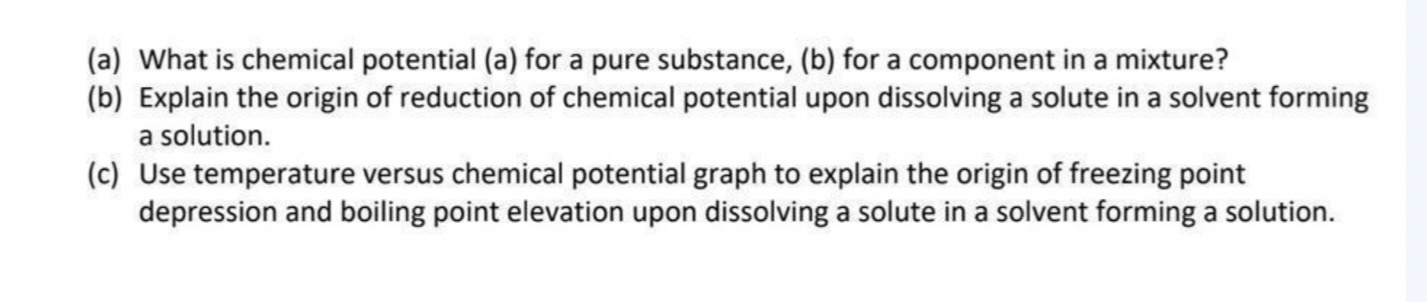 Solved (a) ﻿What is chemical potential (a) ﻿for a pure | Chegg.com
