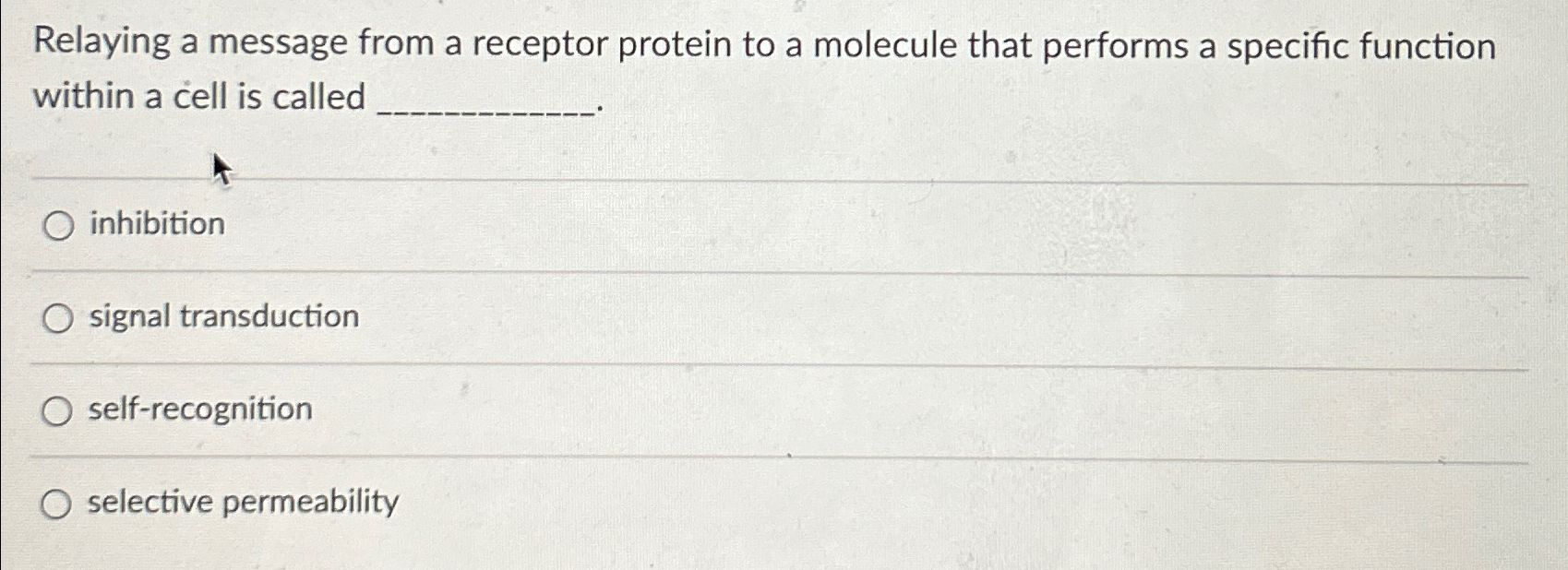 Solved Relaying a message from a receptor protein to a | Chegg.com