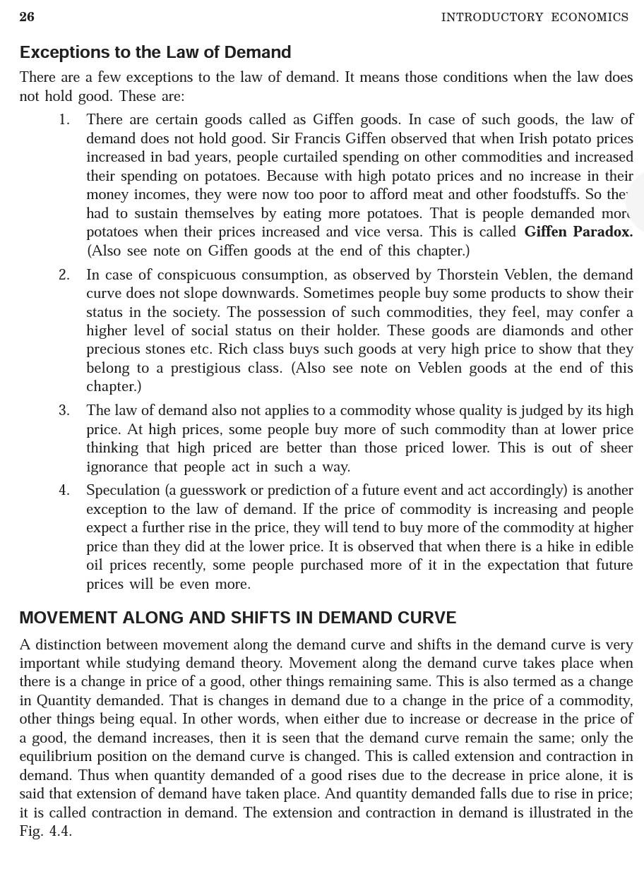 Solved 26 INTRODUCTORY ECONOMICS Exceptions to the Law of | Chegg.com