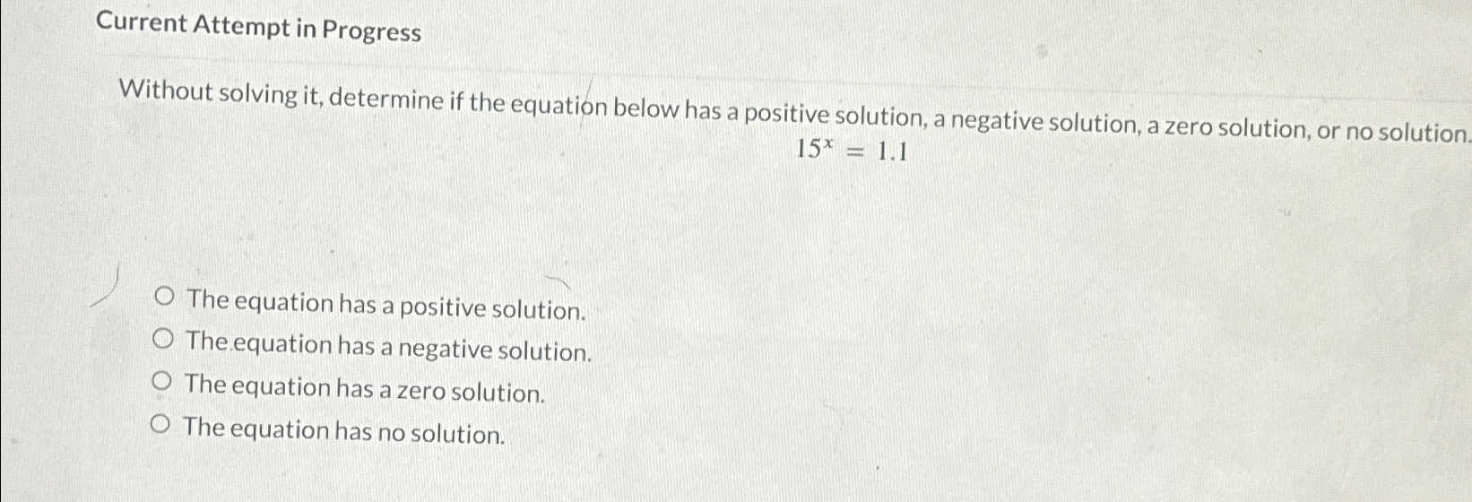 Solved Current Attempt in ProgressWithout solving it, | Chegg.com
