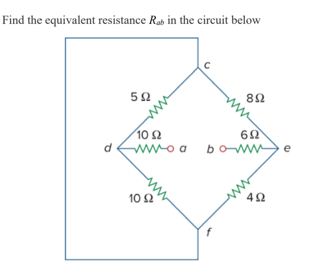 Solved Find the equivalent resistance Rab in the circuit | Chegg.com