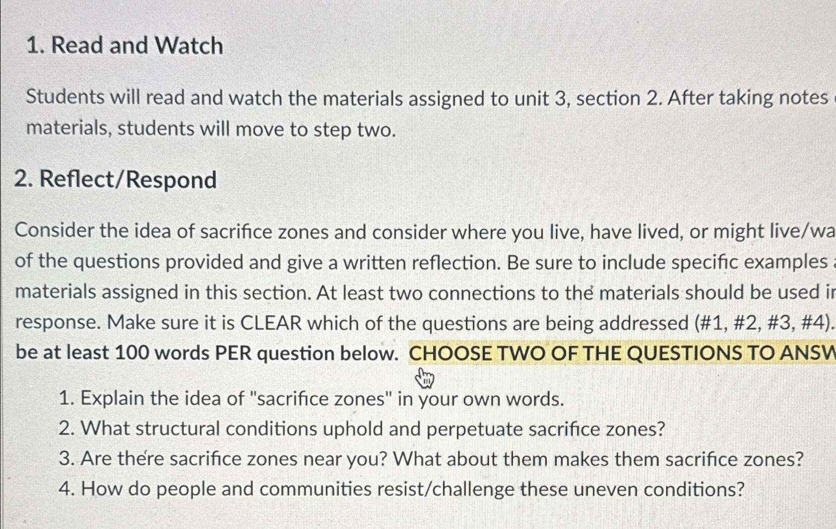 Solved Read and WatchStudents will read and watch the | Chegg.com