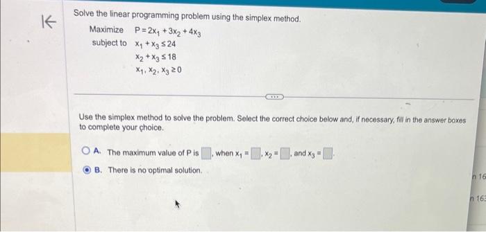 Solved Solve the linear programming problem using the | Chegg.com