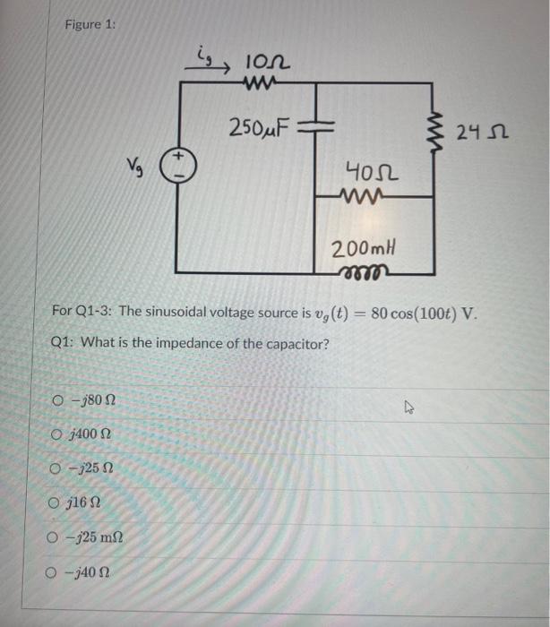Solved Figure 1: For Q1-3: The sinusoidal voltage source is | Chegg.com