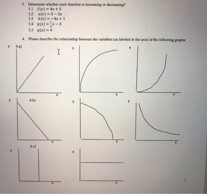 Solved 3. Determine whether each function is increasing or | Chegg.com