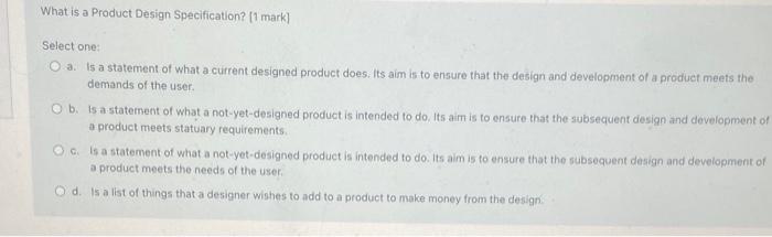 Solved In Pugh's model of Total Design what do the six | Chegg.com