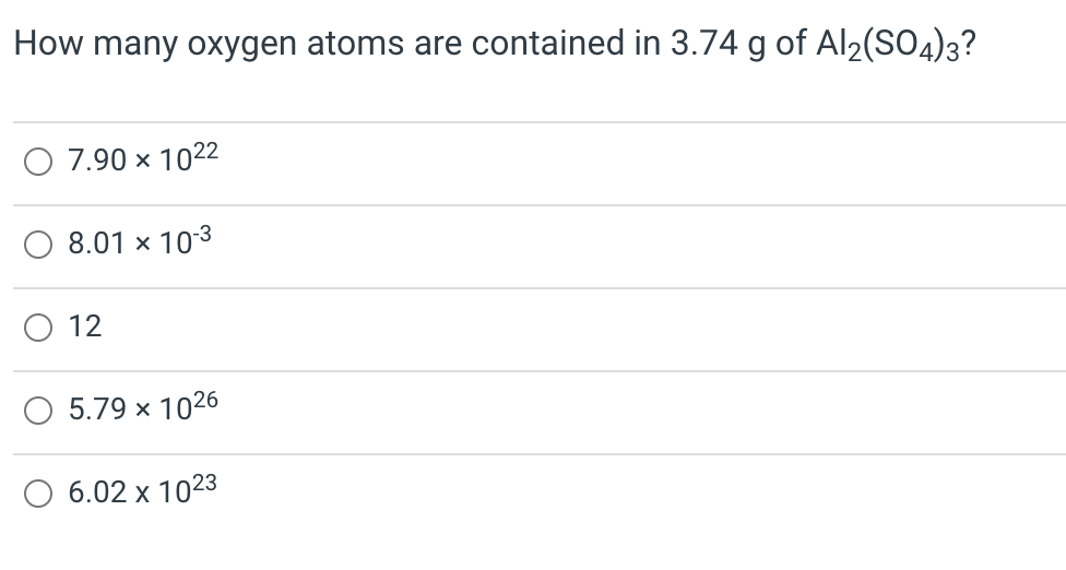 Solved How many oxygen atoms are contained in | Chegg.com