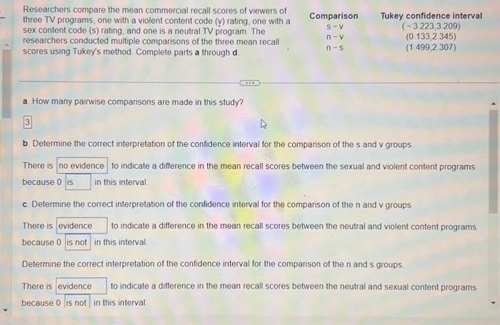 Solved a How many pairwise comparisons are made in this | Chegg.com
