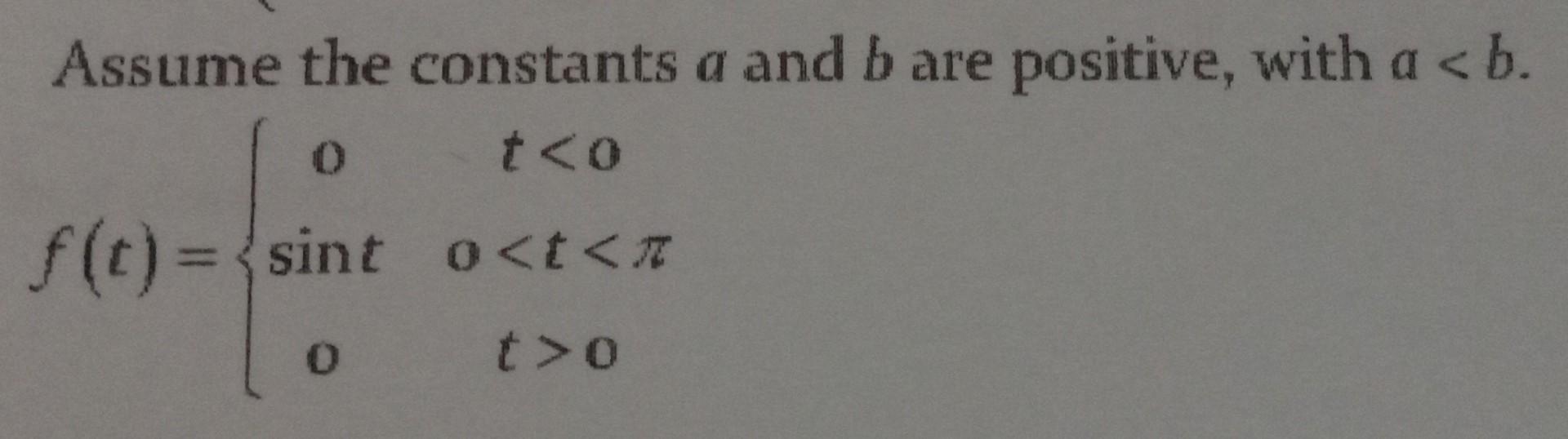Solved Assume the constants a and b are positive, with a0 | Chegg.com
