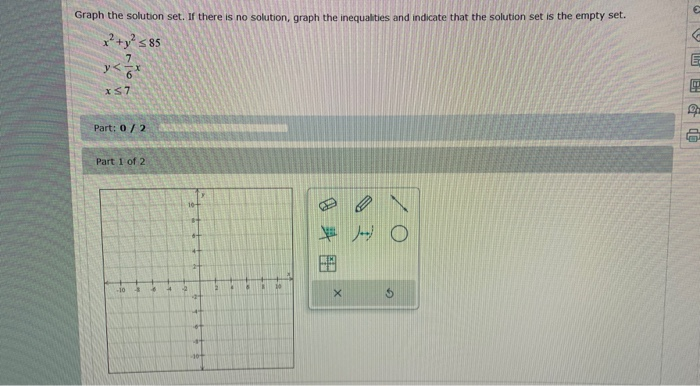Solved Graph the solution set. If there is no solution, | Chegg.com