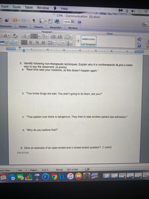 Solved Font Tools Table Window $ Help Elements Tables CPA - | Chegg.com