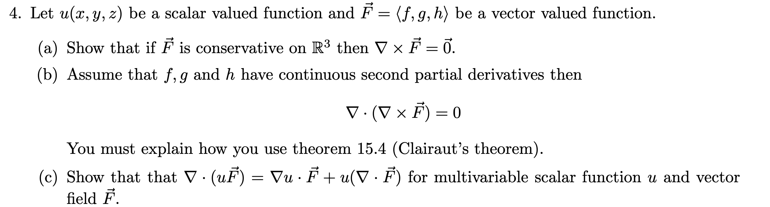 Solved Let u(x,y,z) ﻿be a scalar valued function and | Chegg.com